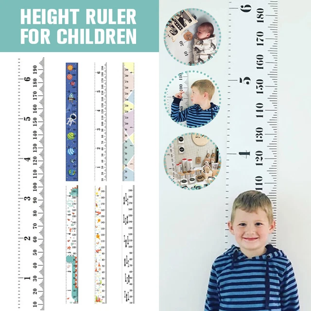WOODEN CARTOON KIDS Height Growth Ruler Chart Removable Wall Hanging ...