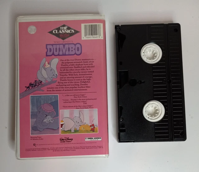 DUMBO (VHS Black Diamond First Release, 1985) RARE Cover with Pink ...
