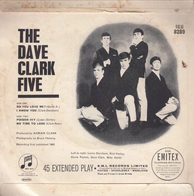 THE DAVE CLARK FIVE The Dave Clark Five 7" Vinyl EP Rock $12.00 ...