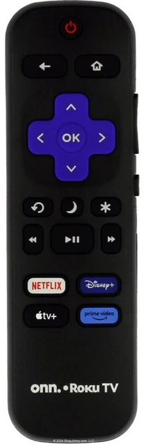 GENUINE OEM ONN Roku TV Remote RC-ALIR Netflix Disney+ AppleTv Prime ...