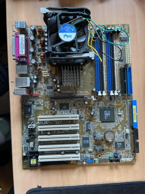CARTE MÈRE ASUS P4R800-V Deluxe with Pentium 4 And Cpu Cooler working ...