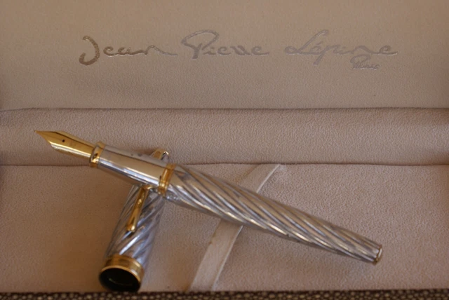TRÈS RARE ANCIEN grand stylo plume 18 kts JEAN PIERRE LEPINE torsade ...