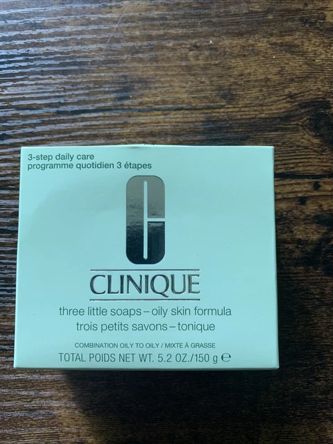 CLINIQUE THREE LITTLE Soaps, Oily Skin Formula, New With Box Sealed £25 ...