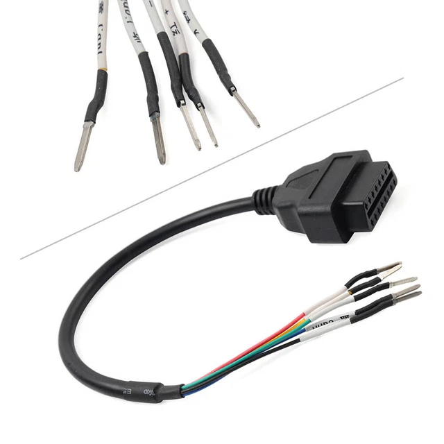 16 PIN OBD OBD2 Female K Line CAN Line Jumper Tester Connector ...