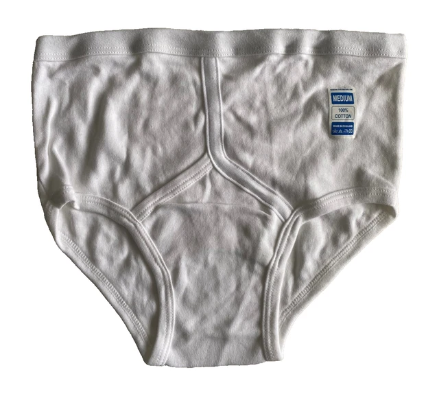 MENS VINTAGE WHITE Y Fronts Size Medium 100% cotton briefs underwear ...