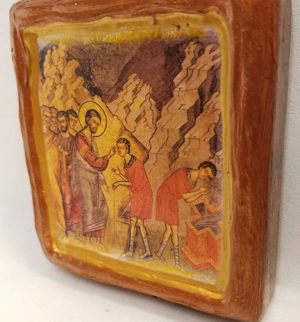 JESUS CHRIST MIRACLE Healing The Blind Rare Byzantine Greek Orthodox ...