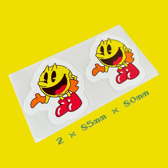 PACMAN PAC MAN X2 Classic 1980's Logo Vinyl Sticker Decal Arcade Gaming ...