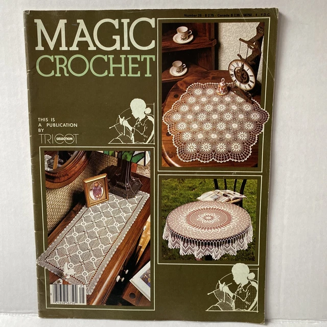 MAGIC CROCHET MAGAZINE Issue #25 Vintage 1980's Doily Tablecloth 24 ...