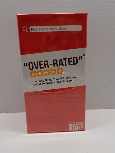 OVER-RATED, THE PARTY Game that will have you asking for the manager ...