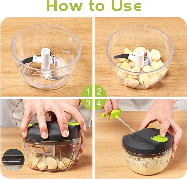 SINNSALLY MANUAL FOOD Chopper Pull String,Hand Food Shredder,Onions ...