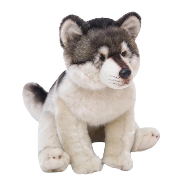 WOLF STUFFED ANIMAL Puppy Plush Toys Dog Realistic Soft Cuddle Gifts ...