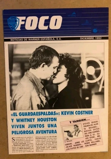 THE BODYGUARD MOVIE Whitnes Houston Kevin Costner 1992 Magazine ...