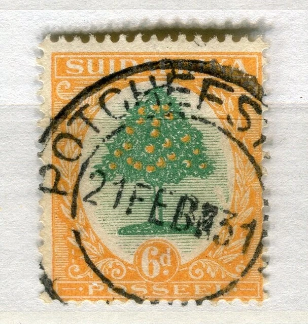 SOUTH AFRICA; 1930S early Orange Tree 6d. fine used value + fair ...
