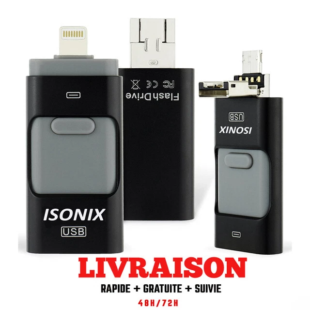 ISONIX CLÉ USB iPhone OTG i-Flash 64 Go Stockage Memory Pour iPhone 6/7 ...