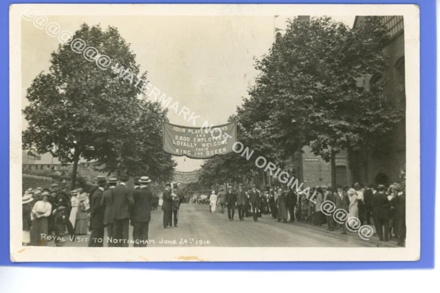 EARLY 1914 JOHN Player Factory Banner Royal Visit Nottingham Rp Photo ...
