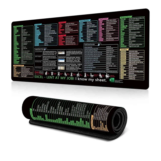 2025 EXCEL CHEAT Sheet Desk Mat, Excel Shortcuts Mouse Pad , Shortcuts ...