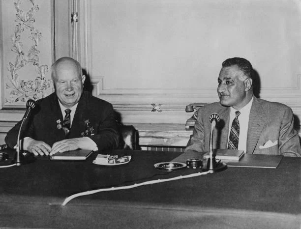 RUSSIAN LEADER NIKITA Khrushchev Egyptian President Gamal Abdel- 1964 ...