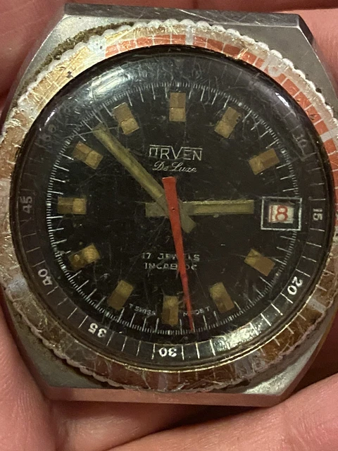 RARE VINTAGE ORVEN De Luxe Swiss 17 Jewel Incabloc Working Needs ...
