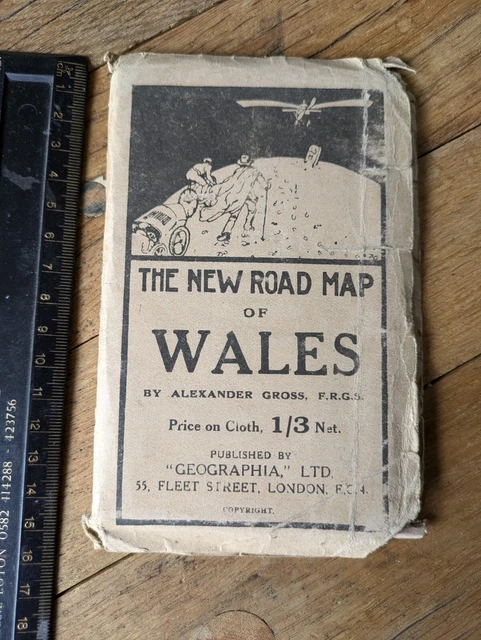 THE NEW ROAD Map Of Wales. By, Alexander Gross. Geographia c1920s ...