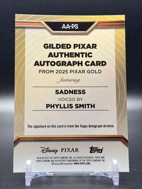 2025 TOPPS PIXAR Gold SADNESS Phyillis Smith Actor Autograph #AA-PS ...