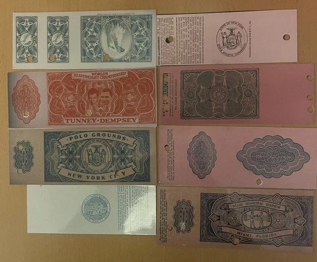 8 REPLICA GLOSSY Boxing Tickets ( All but one hole punched) £16.99 ...