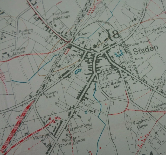 WW1 (1917) BRITISH TRENCH MAP entitled "STADEN" (FOLLOWING 3rd Battle ...