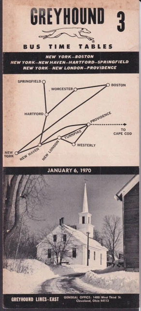 GREYHOUND BUS LINES-EAST Time Tables #3 1/6 1970 $14.01 - PicClick CA