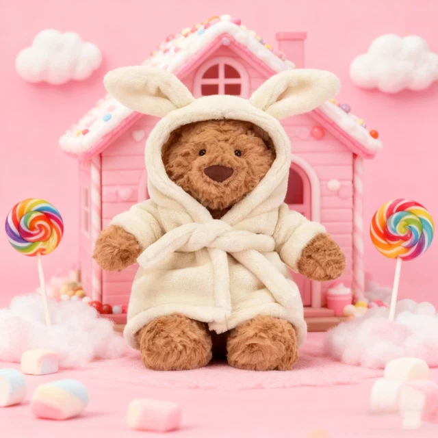 JELLYCAT CUTE SOFT Bartholomew Bear Bathrobe plush doll Brand NWT and ...