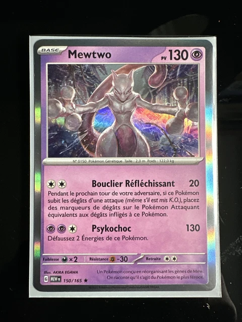 CARTE POKEMON MEWTWO 150/165 HOLO REVERSE EV3.5 MEW 151 FR NEUF ...