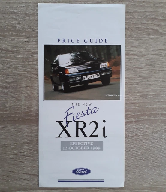 FORD FIESTA XR2I Price List Leaflet / Brochure 1989 - Prices Options £ ...