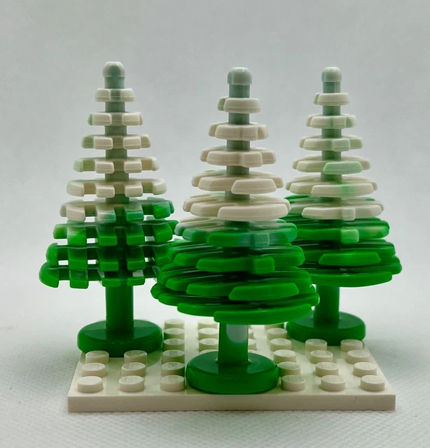 LEGO NEW BRIGHT Green Pine Tree with White Snow Plant Christmas EUR 11 ...