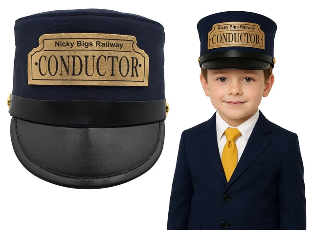 CHILD DELUXE POLAR Navy Express Conductor Hat Train Engineer Costume ...