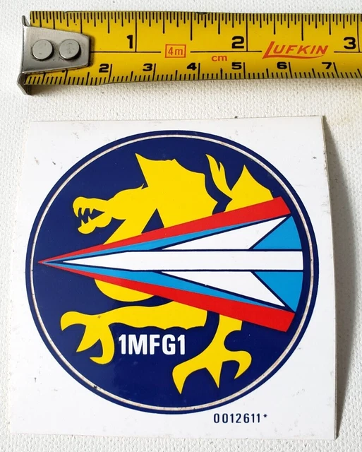 VINTAGE STICKER DECAL German Aviation AIR FORCE SQUADRON 1 MFG1 1MFG1 ...