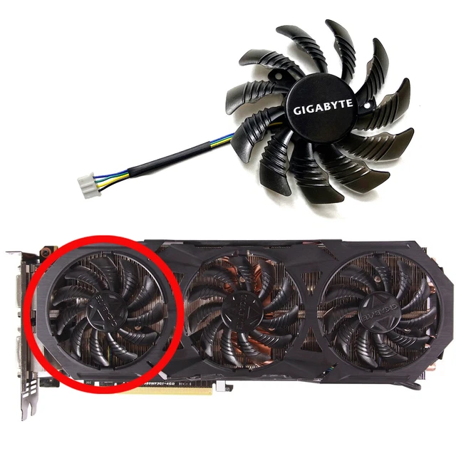 GRAPHICS CARD COOLING Fan Replacement Parts for Gigabyte GTX980 980ti ...