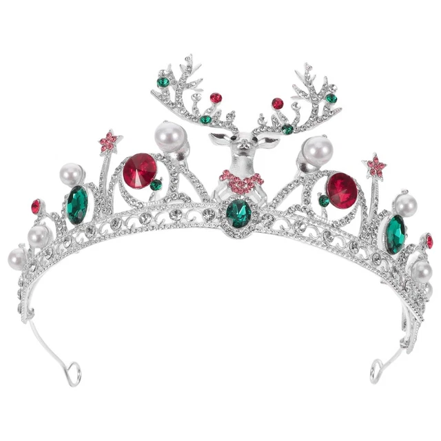 COURONNE DE NOËL baroque : diadème en bois de cerf avec strass fausses ...