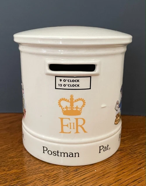 1984 CROWN STAFFORDSHIRE Postman Pat Money Box - Post Box Shape -Made ...