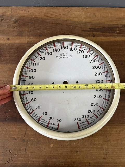 VINTAGE COIN OPERATED Scale Porcelain clock face dial Public Scale Co ...