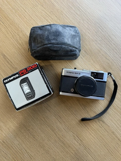 OLYMPUS TRIP 35 Compact 35mm Film Camera + PS 200 Quick Flash + Case £ ...