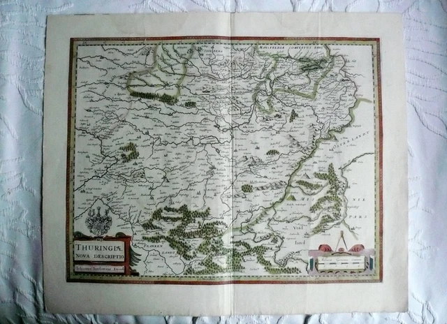 ALTE LANDKARTE &THURINGIAE NOVA DESCRIPTIO" Kupferstich? 56x47 16??~17?? /sk10 EUR 85,00 ...