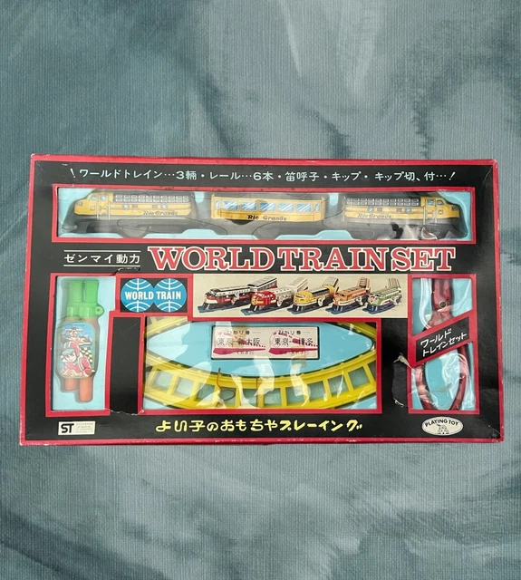 VINTAGE 70'S YONE Japan Tin Wind Up Amtrak Train Set NRFB Modern Toys ...