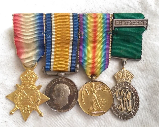 AUSTRALIAN WW1 MINIATURE medal group of 4. Trio & CAFD. Major 6Bn 58Bn WIA twice $123.50 ...