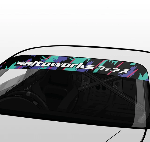 SAITOWORKS フィネス 'HKS Confetti Style' JDM Sunstrip Windshield Banner EUR ...