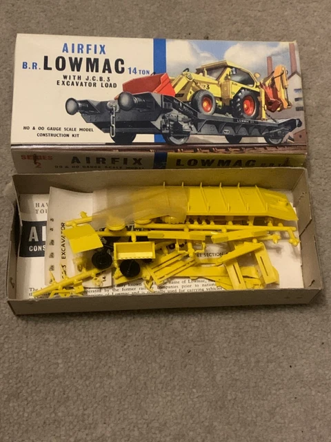 VINTAGE AIRFIX UNMADE Lowmac 14 ton flatbed wagon HO/OO Scale ~ JCB ~In ...