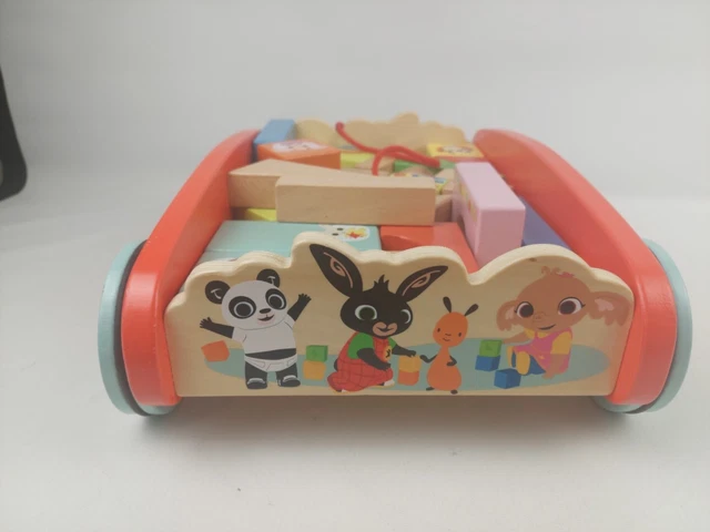 BING WOODEN BLOCKS & Pull Along Kart Kids Toy Missing 1 Block CBeebies ...