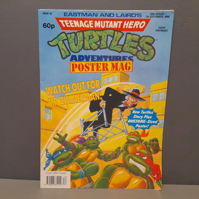 RETRO TEENAGE MUTANT Ninja Turtles Comic Issue 16 1990 TMNT Vintage ...