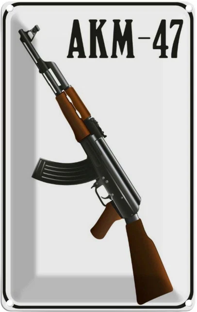 PLAQUE EN TÔLE 18x12 cm Gewehr Kalaschnikow AKM-47 Décoration Cadeau Métal Panne EUR 17,89 ...