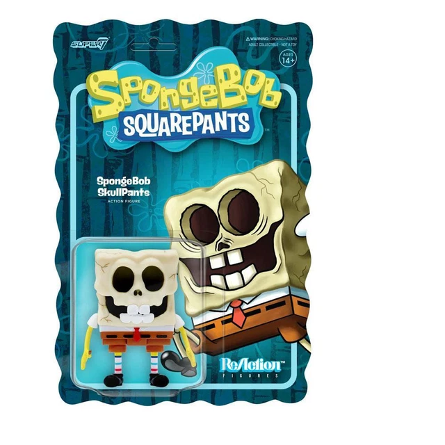 SPONGEBOB SQUAREPANTS SKULLPANTS Sponge Head 3 3/4 Inch ReAction Figure ...