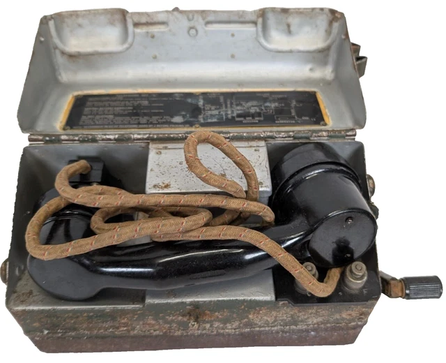 VINTAGE 1941 WWII British Military Field Telephone Type L Series ...