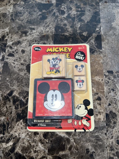 VINTAGE DISNEY MICKEY Mouse 4 Pc Rubber Ink Stamp Set By Innovative ...