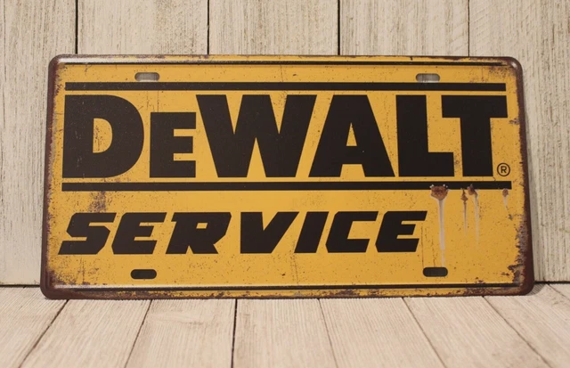 DEWALT TOOLS LICENSE Plate Tin Sign Poster Hardware Store Garage Man ...